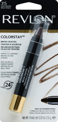 Revlon ColorStay Brow Crayon Powder Finish Dark Brown 315 - 0.09 Oz ...