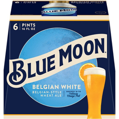 Blue Moon Belgian White Beer Craft Wheat 5.4% ABV Aluminum Bottle - 6 ...
