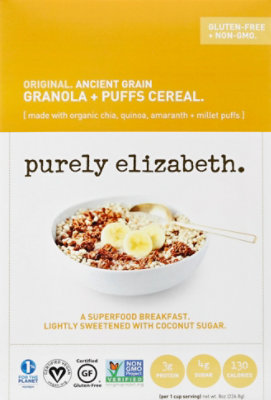 purely elizabeth Granola + Puffs Cereal Ancient Grain Original - 8 Oz ...