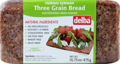 Delba Bread 3 Grain Feldkamp - 16.75 Oz - albertsons