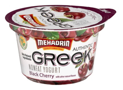 Mehadrin Greek Yogurt Blk Cher - 6 Oz - safeway