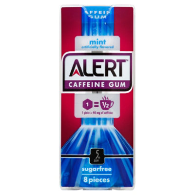 Alert 5 Gum Gum Caffeine Sugar Free Mint - 8 Count - safeway