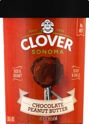 Clover Sonoma Ice Cream Chocolate Peanut Butter - 1.5 QT - Safeway