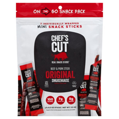 Chefs Cut Real Jerky Co. Stick Beef & Pork Smokehouse Bag - 3.5 Oz ...