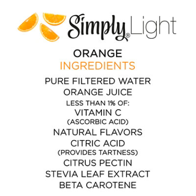 Simply Orange Light Juice Pulp Free With Calcium & Vitamin D - 52 Fl ...