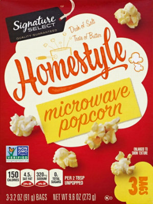 Signature SELECT Homestyle Microwave Popcorn Bag - 3-3.2 Oz - jewelosco