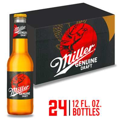 Miller Genuine Draft Lager Beer Bottles 4.6% ABV - 24-12 Fl. Oz ...