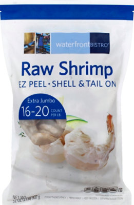 Waterfront Bistro Frozen Raw Shell On Tail On Extra Jumbo Shrimp 16 20