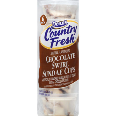 Dean s Country Fresh Chocolate Swirl Ice Cream Sundae Cups 6 3 Fl. Oz. jewelosco