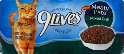 9Lives Mixed Grill Cat Food Wet Meaty Pate - 4 - 5.5 Oz - Safeway