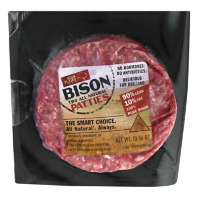 High Plains Bison Patties Ground 90% Lean 10% Fat All Natural - 10.6 Oz ...