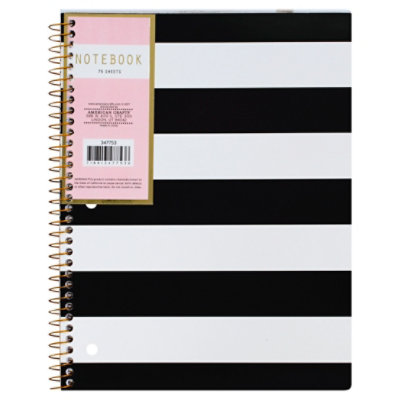 American Crafts Black White Stripes Notebook - Each - safeway
