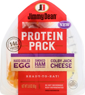 Jimmy Dean Hardboiled Egg Ham Steak and Colby Jack Cheese Protein Pack ...