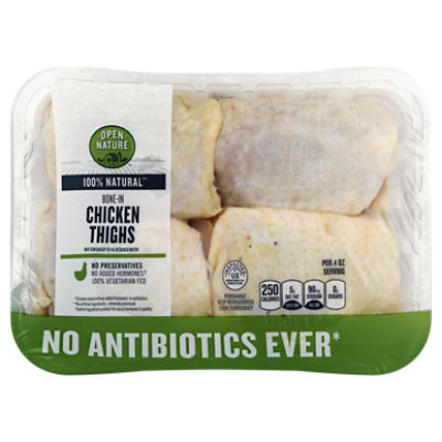 Open Nature Chicken Thighs Bone In - 2 Lb - albertsons
