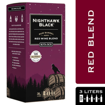 Bota Box Nighthawk Black Rum Barrel Aged Red Wine Blend - 3 Liter ...