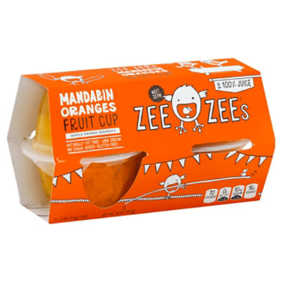 Zee Zees Fruit Cup In 100% Juice Mandarin Oranges Whole Segments - 4-4 ...