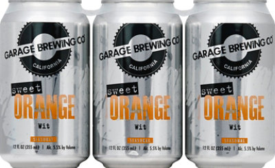 Garage Brewing Sweet Orange Wit In Cans - 6-12 Fl. Oz. - Kings Food Markets