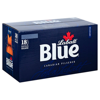 Labatt Blue Beer Canadian Pilsner Bottles - 18-11.5 Fl. Oz. - Safeway
