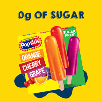 Popsicle Ice Pops Sugar Free Orange Cherry Grape - 18 Count - safeway
