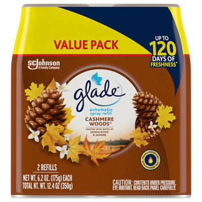Glade Cashmere Woods Automatic Spray Air Freshener Refill 2 6.2 Oz randalls