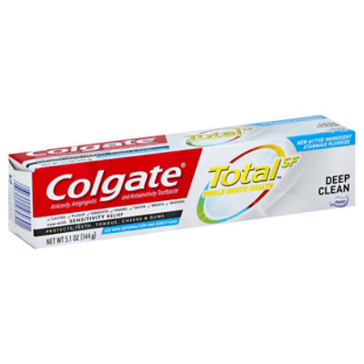 Colgate Total SF Toothpaste Whole Mouth Clean Deep Clean - 5.1 Oz ...