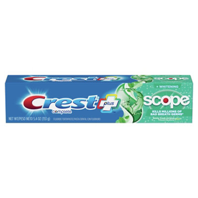 Crest Complete Plus Toothpaste +Whitening Scope Minty Fresh Striped - 5 ...