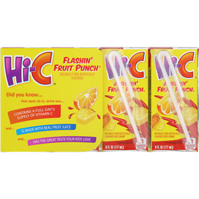 Hi-C Flashin Fruit Punch Cartons 6 Fl Oz 8 Pack - 48 Fl. Oz. - safeway