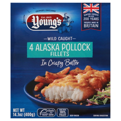 Youngs Pollock Fillets Crispy Batter - 14.1 Oz - Albertsons
