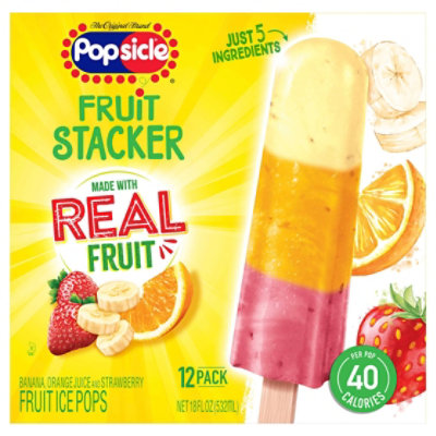 Popsicle Fruit Pops Banana Orange Strawberry - 12 Count - safeway