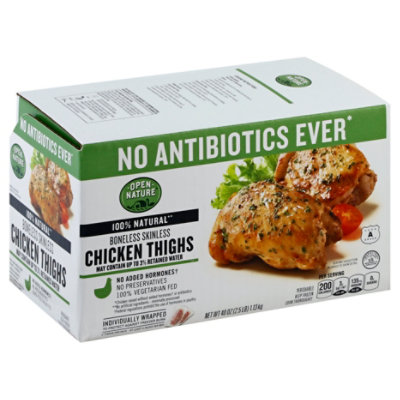 Open Nature Chicken Thighs Boneless Skinless Iqf - 40 Oz - vons
