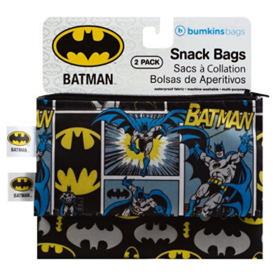Bumkins 2 Pack Reusable Snack Bags Dc Comics Batman - 2 Count - albertsons