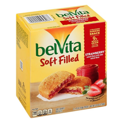 belVita Biscuits Soft Baked Soft Filled Strawberry Biscuits 5 Count - 8 ...