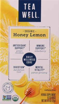 Tea Well Honey Lemon Herbal Supplement - 16 Count - Haggen