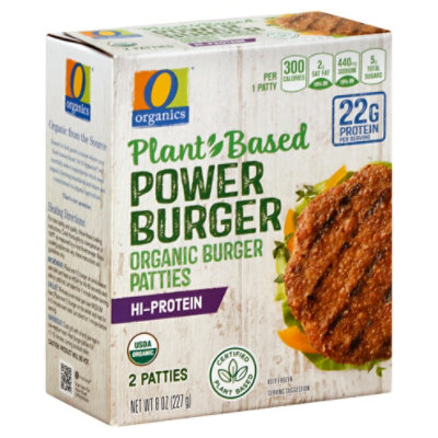 O Organics Organic Burger Patty Plant Based Power Burger Hi Protein - 2 ...
