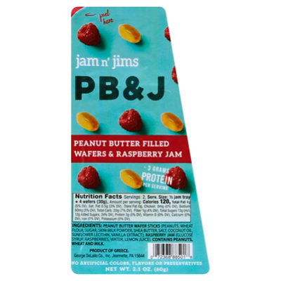 Jam N Jims PB&J Wafers & Jam Peanut Butter Raspberry - 2.1 Oz - jewelosco
