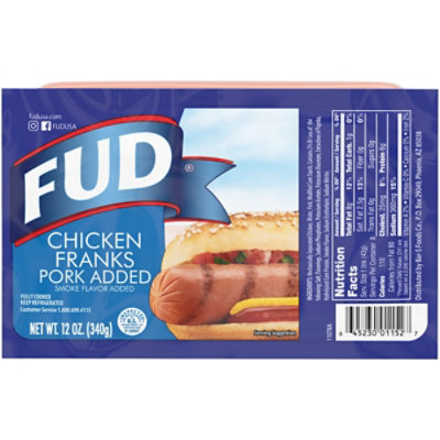 Fud Chicken And Pork Franks - 12 Oz - safeway