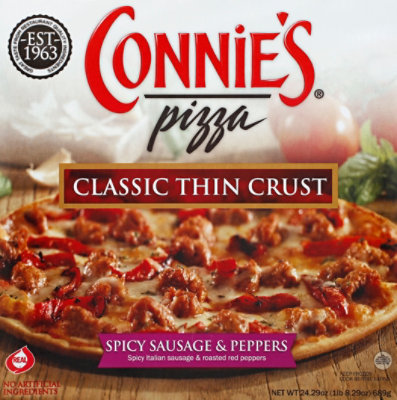Connies Pizza Classic Thin Crust Spicy Sausage & Peppers Frozen - 24.29 ...