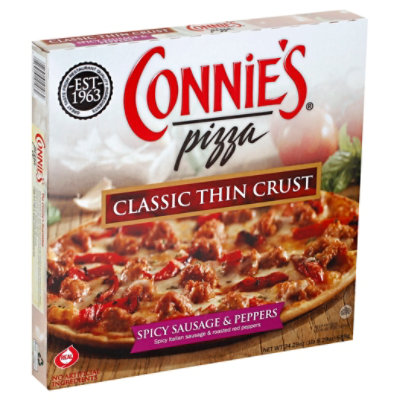 Connies Pizza Classic Thin Crust Spicy Sausage & Peppers Frozen - 24.29 ...