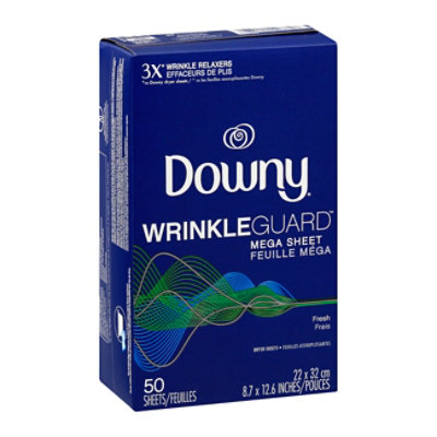 Downy WrinkleGuard Dryer Sheets Mega Fresh - 50 Count - pavilions
