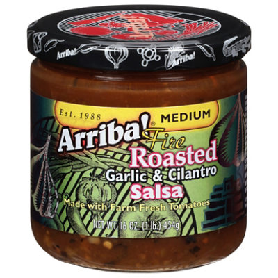 Arriba! Salsa Fire Roasted Southwestern Garlic & Cilantro Medium - 16 ...