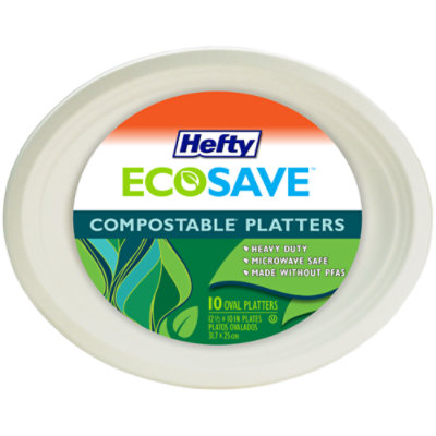 Hefty ECOSAVE Large Oval Platters - 10 Count - safeway