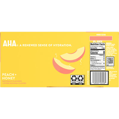 AHA Sparkling Water Peach Honey - 8-12 Fl. Oz. - safeway