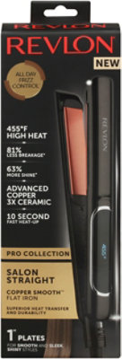 Revlon Pro Collection Flat Iron Salon Straight Copper Smooth 1 Inch ...
