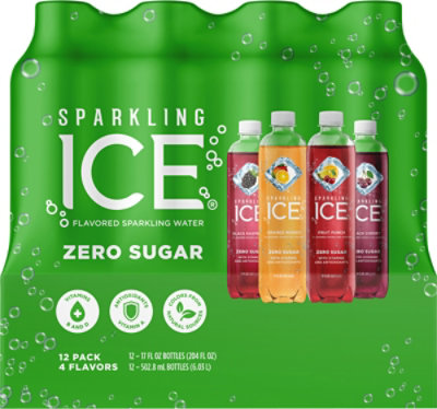 Sparkling Ice Green Variety Pack 17 Fl Oz 12 Count Black Raspberry Orange - 204 Fl. Oz. - pavilions