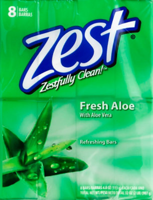 Zest Fresh Aloe Bar Soap - 8-4 Oz - Safeway