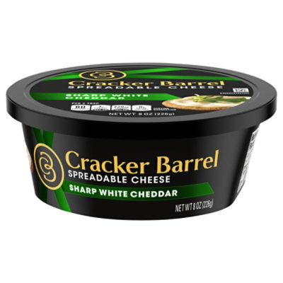 Cracker Barrel Sharp White Cheddar Spreadable Cheese Tub - 8 Oz ...