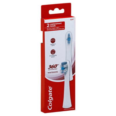 Colgate 360 Advanced Whitening Battery Toothbrush Replacement Head - 2 ...