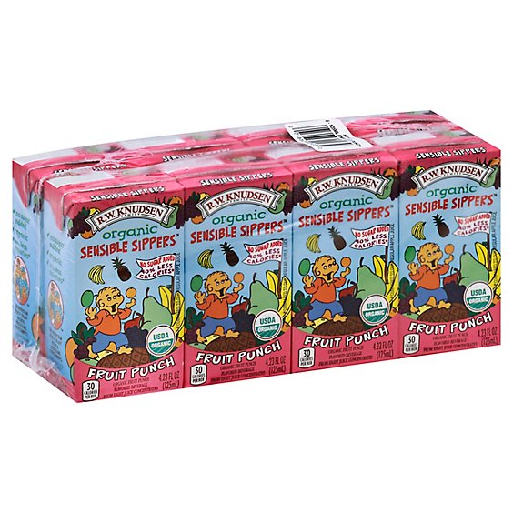 R.W. Knudsen Sensible Sippers Juice Organic Fruit Punch - 8 R.W. Knudsen Sensible Sippers Juice Organic Fruit Punch - 8