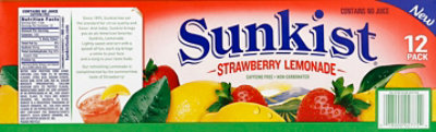 Sunkist Juice Drink Strawberry Lemonade Cans - 12-12 Fl. Oz. - Andronico's