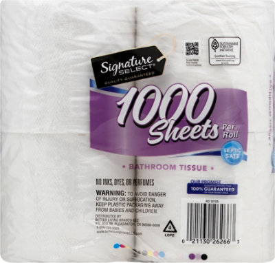 Signature Select Bath Tissue 1000 Sheet - 4 RL - Haggen